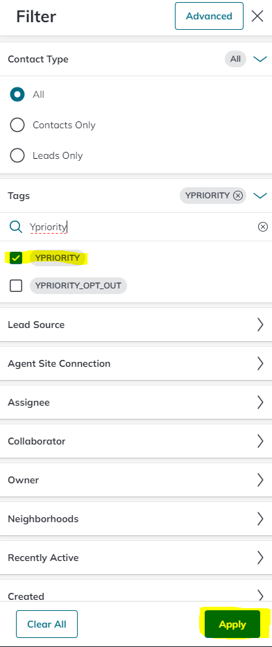 KW Command Filters and SmartView – Ylopo Help Center
